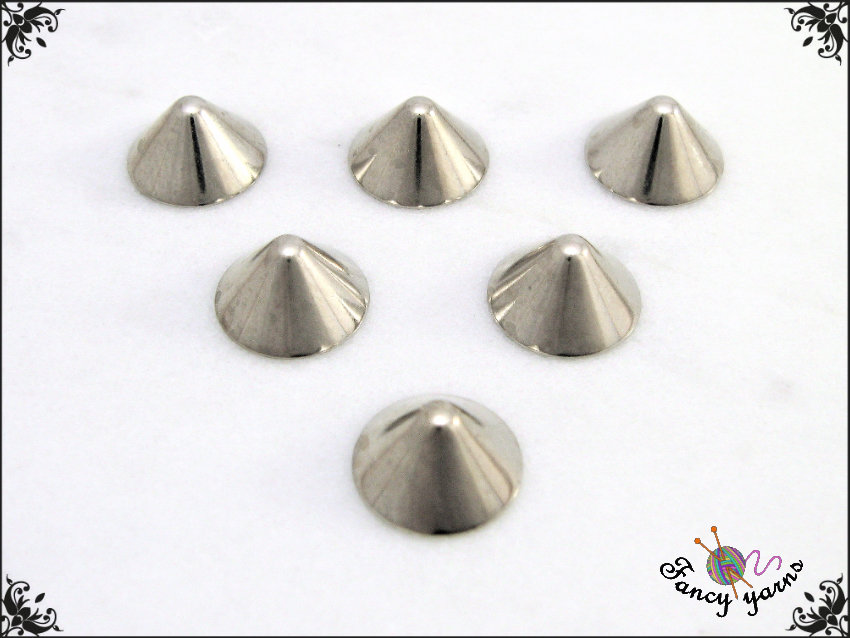 6 borchie a punta in metallo con viti, mm.9x5 - Materiali - Per bor ...