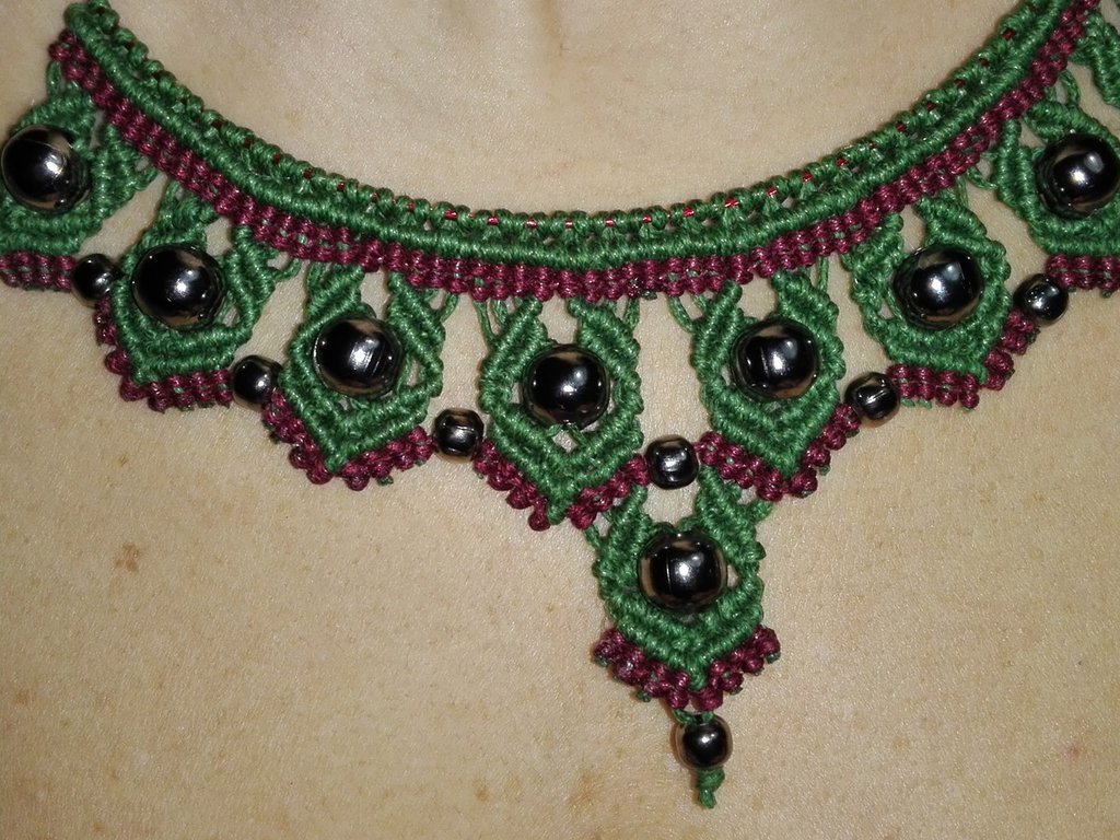 Collana macramè fatta a mano - Gioielli - Collane - di ricciinarte | su ...