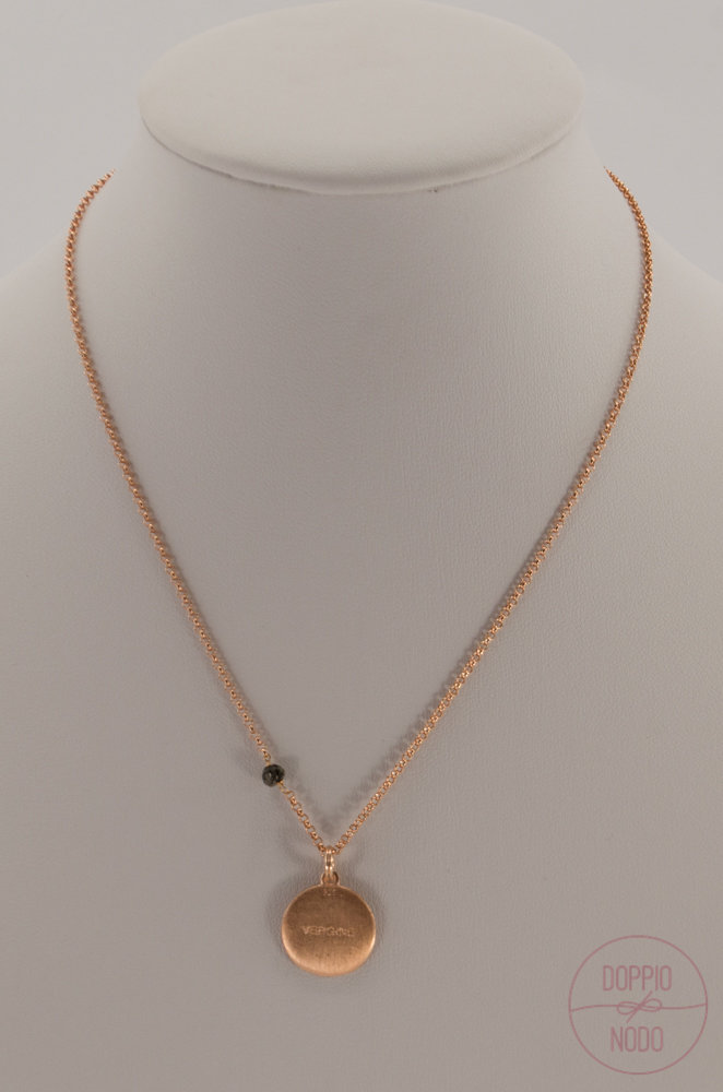 Collana catenina in argento 925 placcata oro rosa e ciondolo segno ... Collana catenina in argento 925 placcata oro rosa e ciondolo segno ...