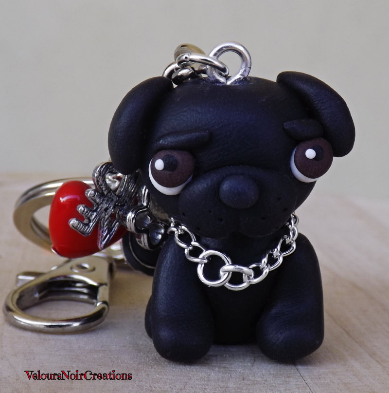 Portachiavi cane carlino nero in fimo - Donna - Accessori - di Orne ... Portachiavi cane carlino nero in fimo - Donna - Accessori - di Orne ...