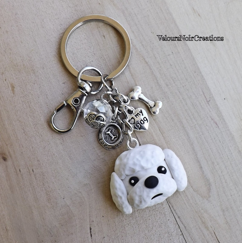 Portachiavi cane barboncino bianco in fimo - Donna - Accessori - di ... Portachiavi cane barboncino bianco in fimo - Donna - Accessori - di ...