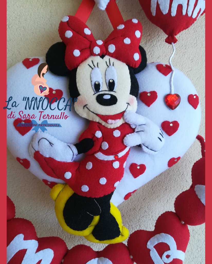 Fiocco nascita a cuore di Minnie - Bambini - Cameretta - di La Nnoc ...