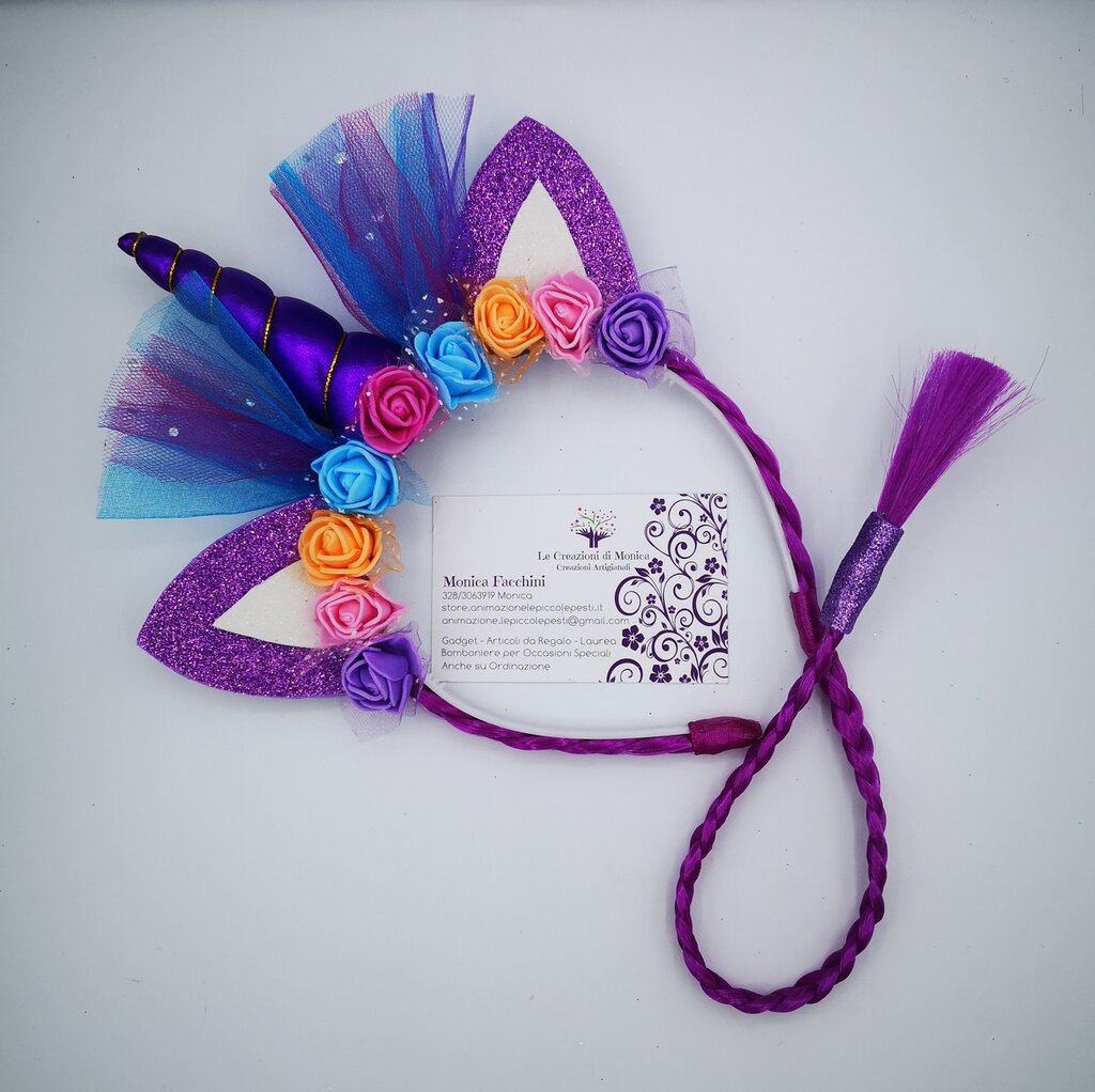 Cerchietto Unicorno - Treccina colorata - Donna - Accessori - di Le ...
