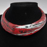 collier rigido in fimo, rosso argento e nero - Gioielli - Collane ...