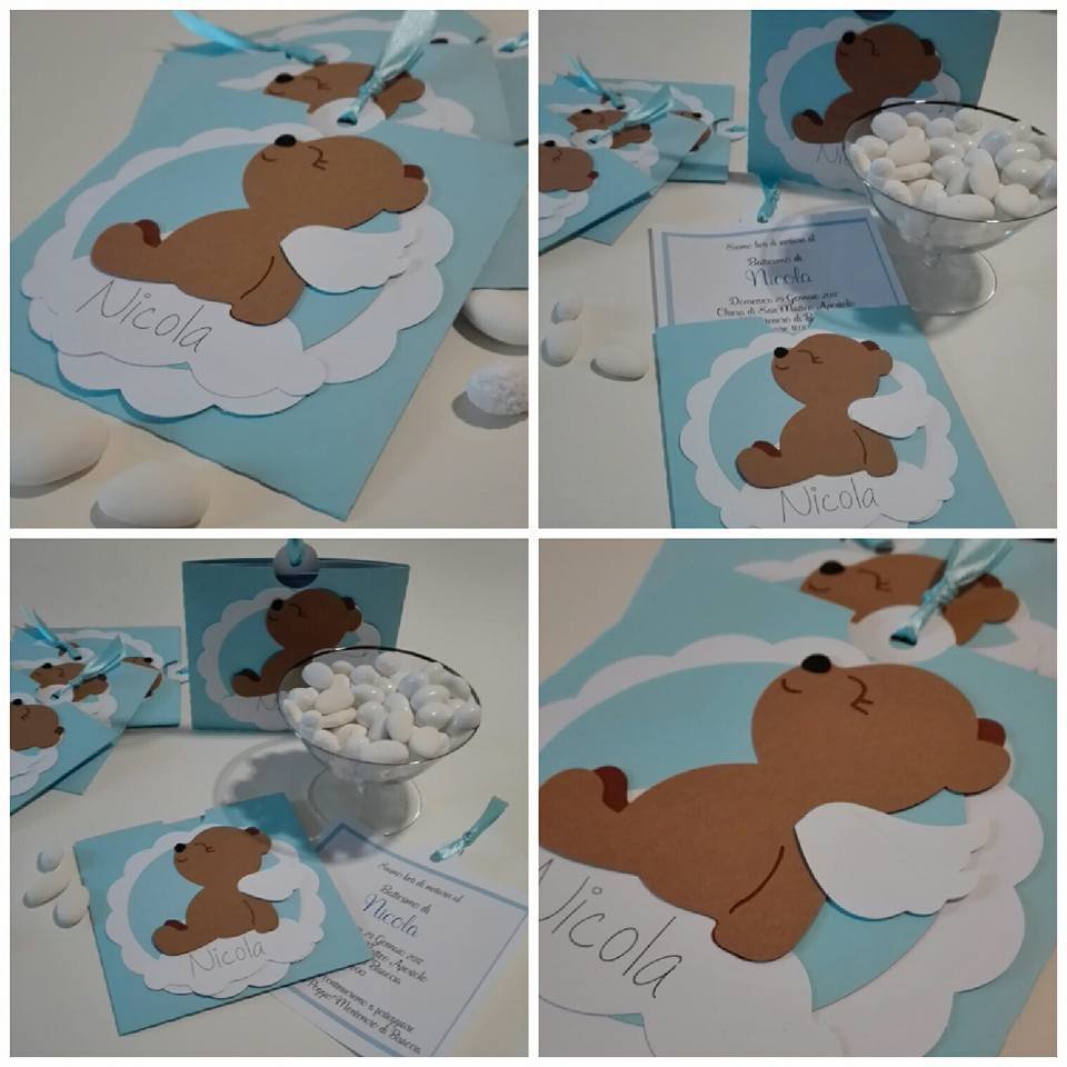 invito Battesimo orsetto - Feste - Biglietti e inviti - di feltroc ...