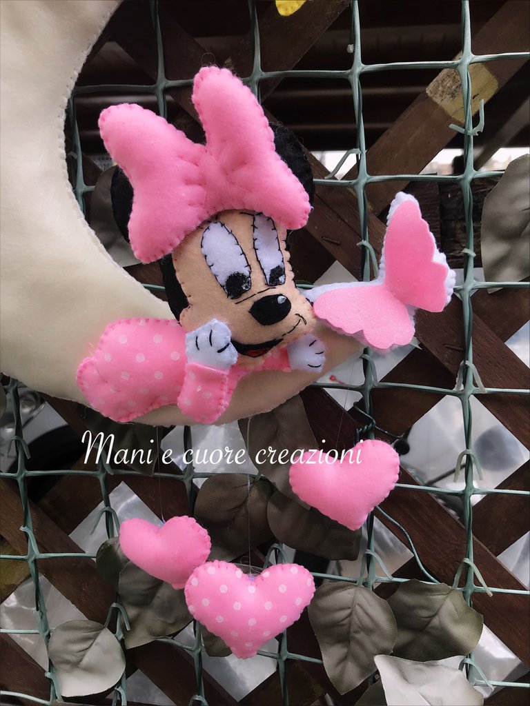 Fiocco nascita Minnie su luna / nome imbottito - Bambini - Nascita ...