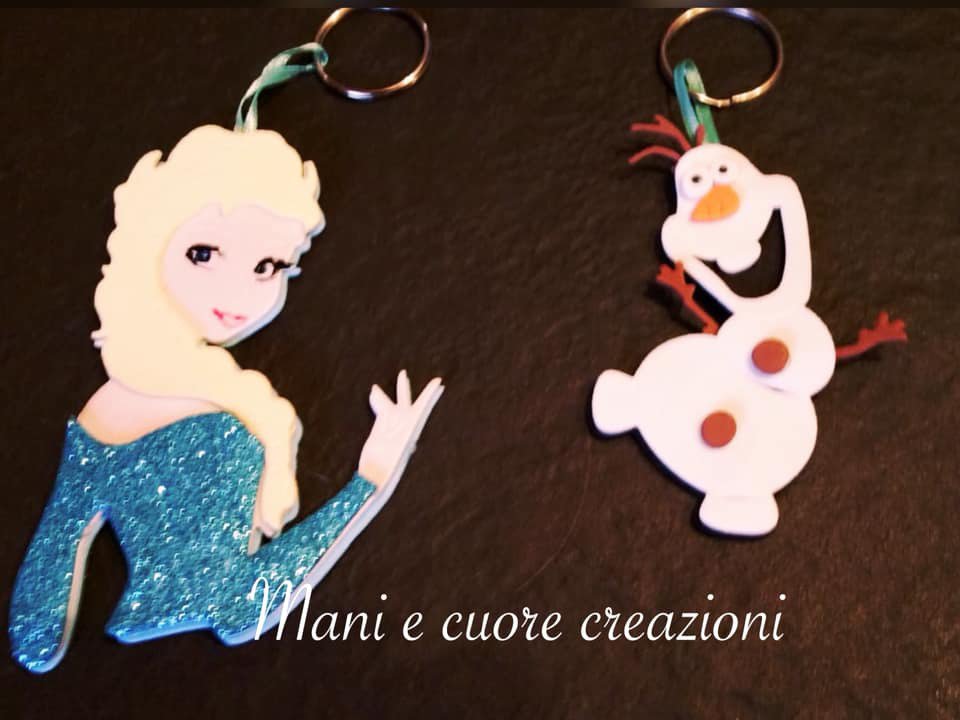 Frozen- Elsa e Olaf - portachiavi Gadget fine festa Gomma eva - Fes ...