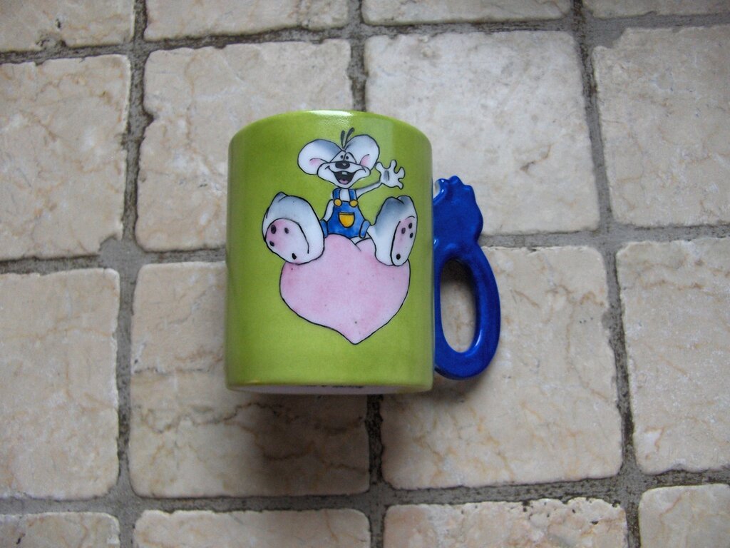MUG IN CERAMICA DIPINTA A MANO CON DECORAZIONE LIBERAMENTE ISPIRATA ...