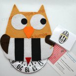disco orario gufo gufetto squadra calcio juve bianconeri auto macch ...