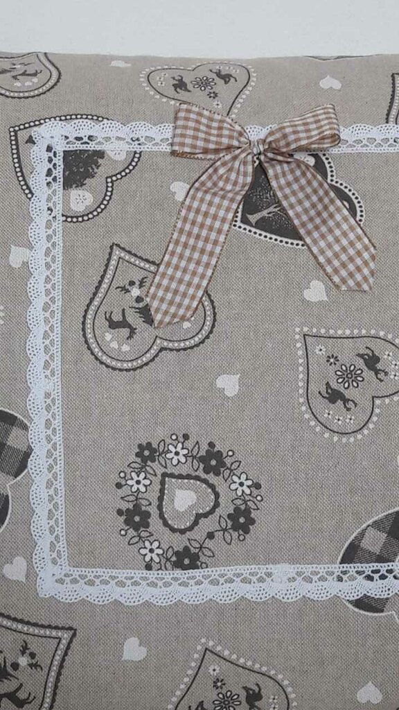 Cuscino stile tirolese country chic con cuori pizzo e fiocco - Per ...