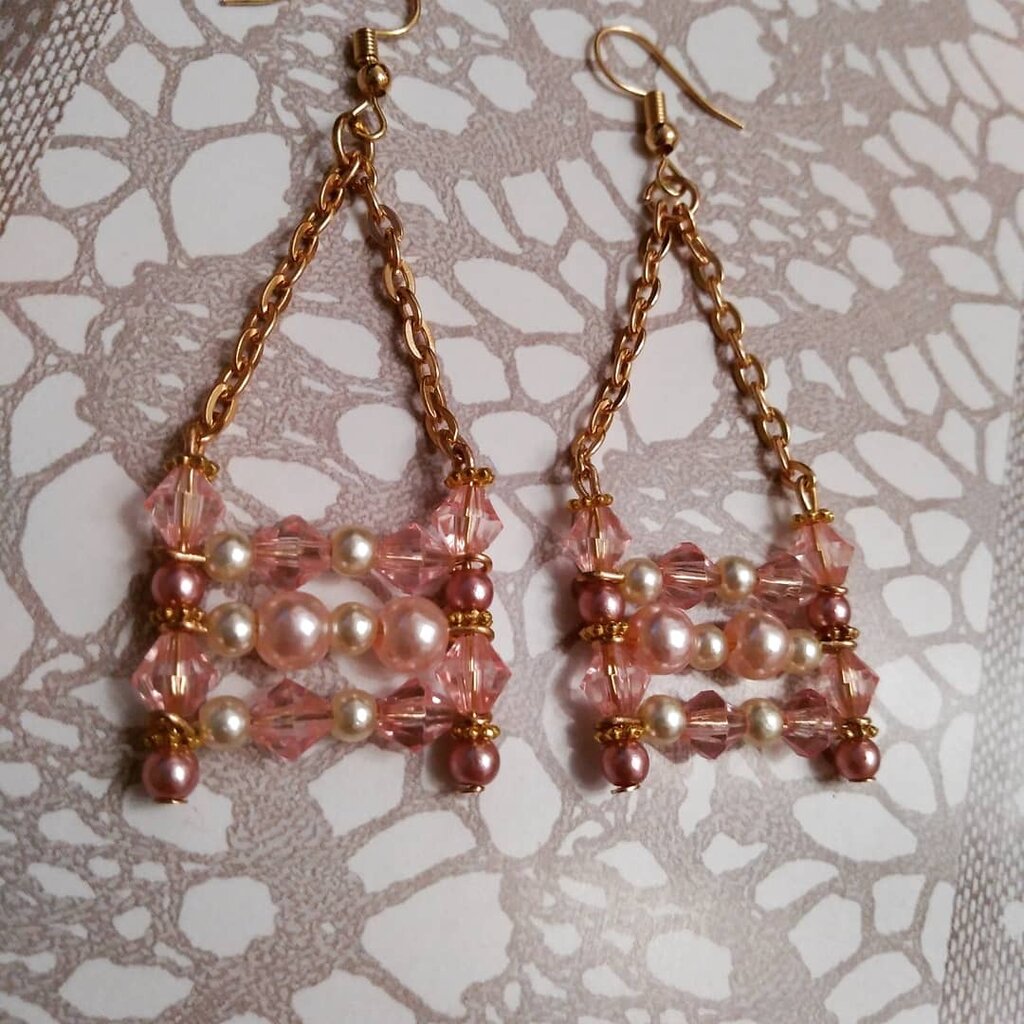 Pendenti perle rosa - Gioielli - Orecchini - di Elysa Made with Love ...