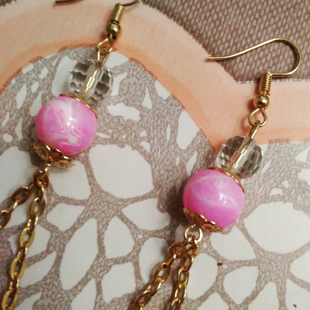 Pendenti perle rosa - Gioielli - Orecchini - di Elysa Made with Love ...