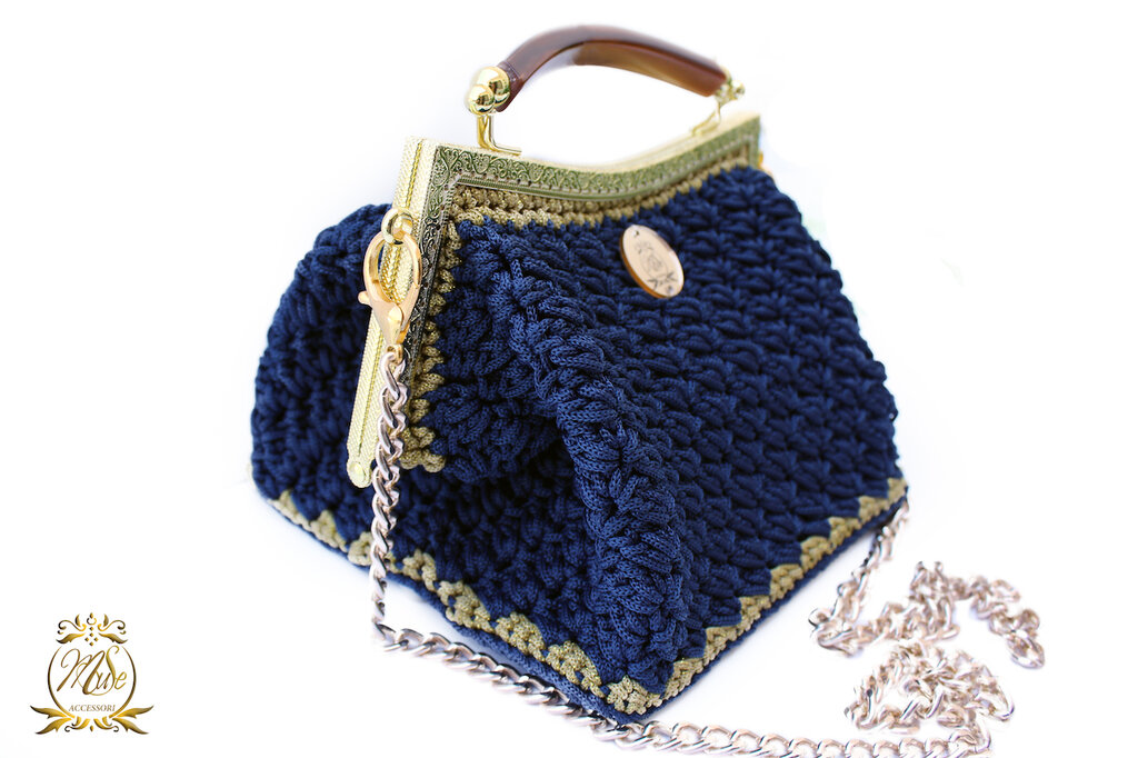Pochette blu clic clac elegante matrimonio - Donna - Borse - di Muse ...