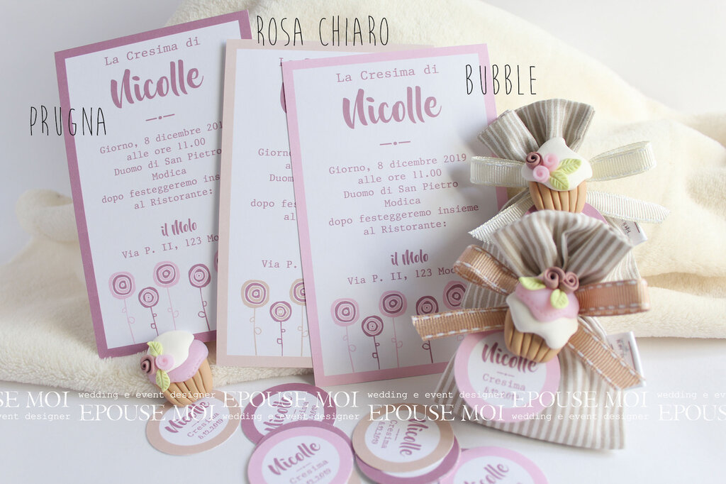 invito cresima e prima comunione dolce e romantico - Feste - Biglie ...