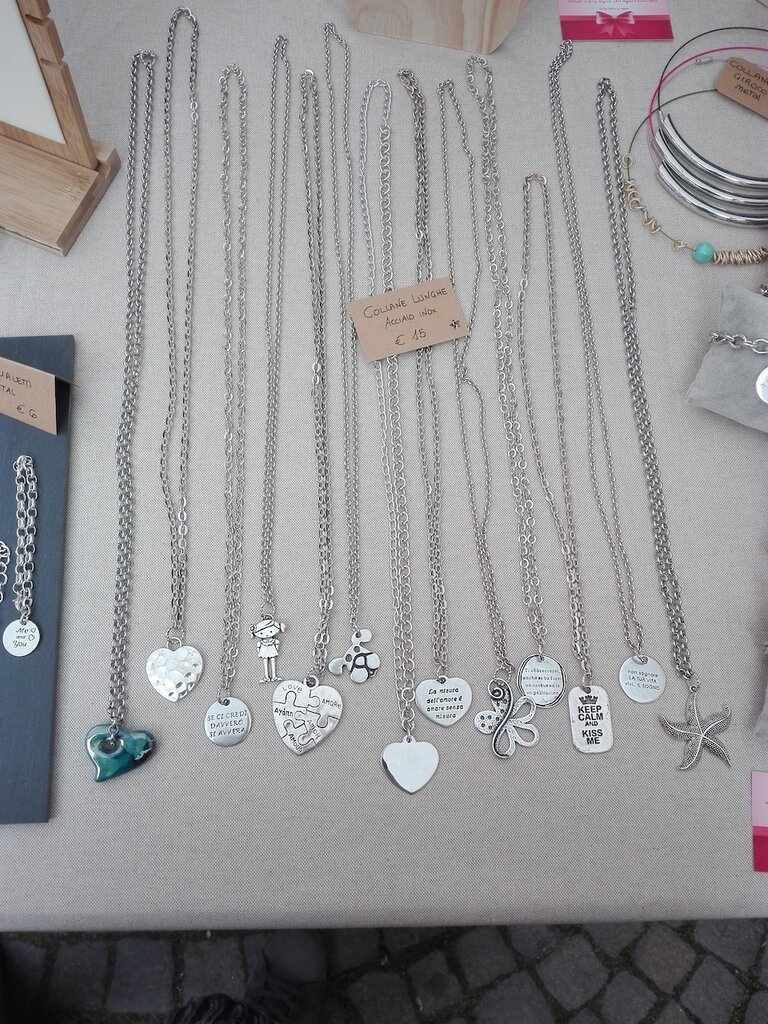 Colane lunghe catena acciaio e ciondolo - Gioielli - Collane - di l ...