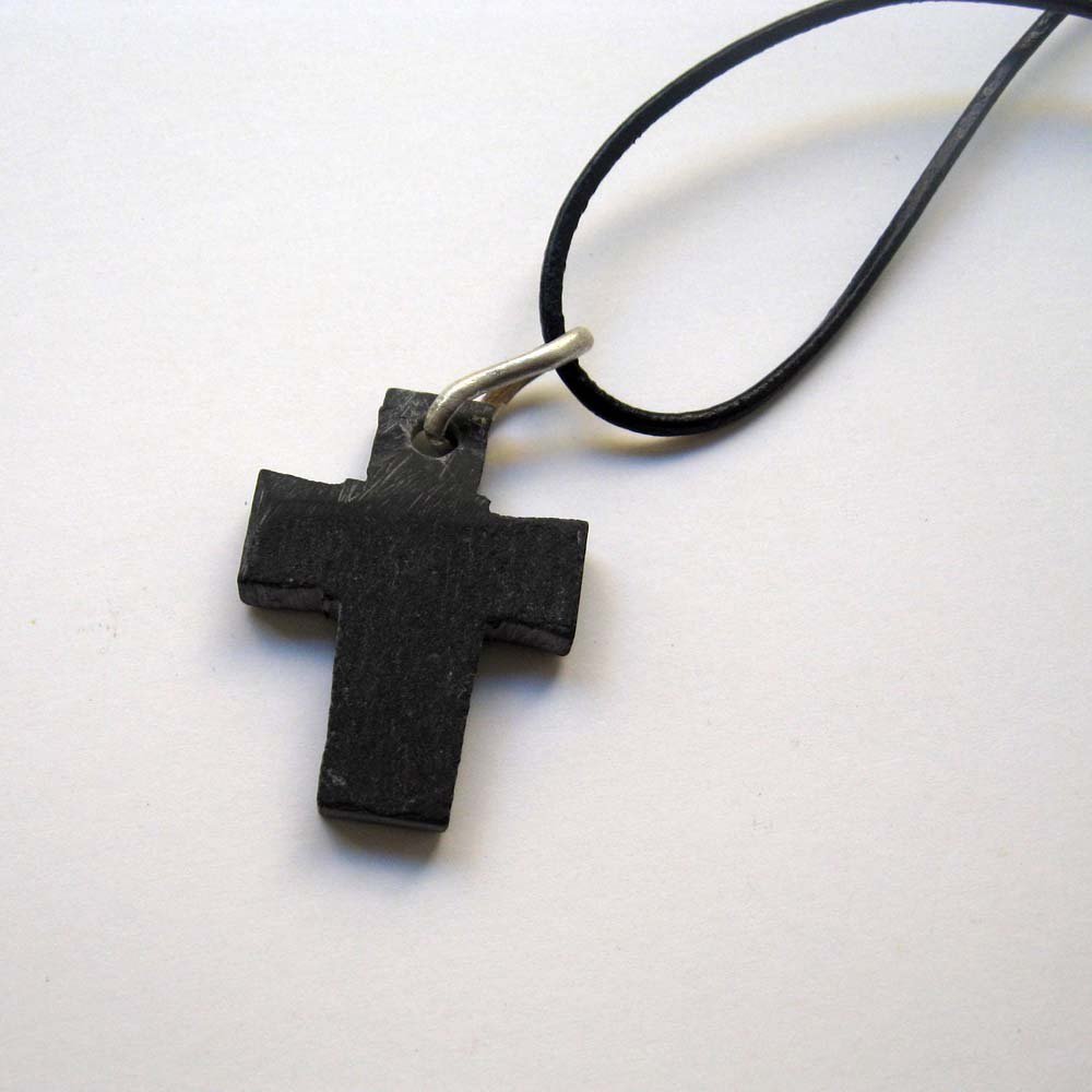 collana uomo o donna croce in ardesia fatto a mano - Gioielli - Co ...