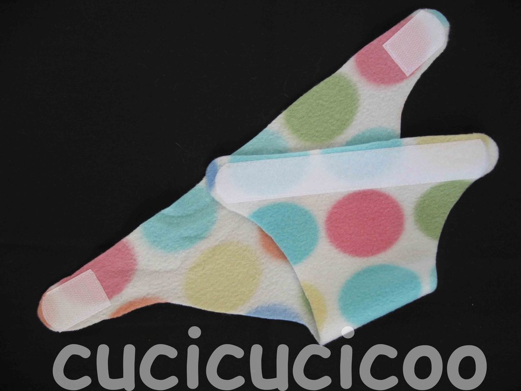 pannolino lavabile da gioco per bambole (pallini colorati) / doll p ...