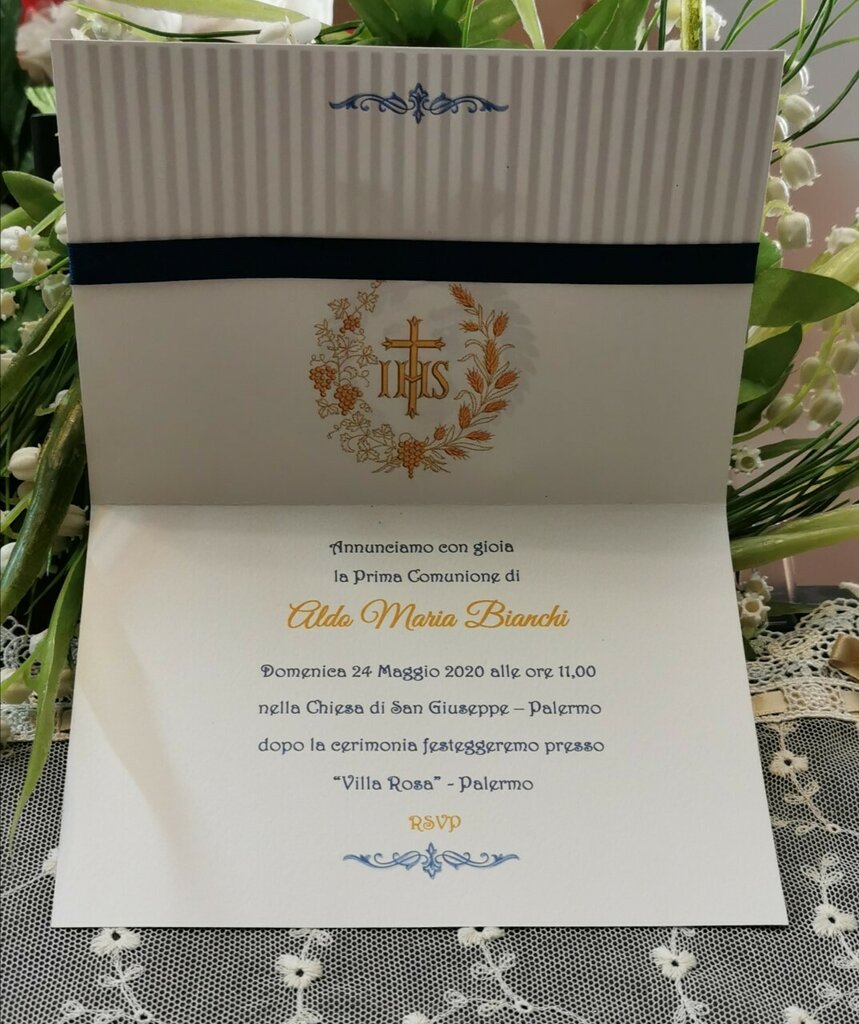 Invito Prima Comunione elegante e chic - Feste - Biglietti e inviti ...