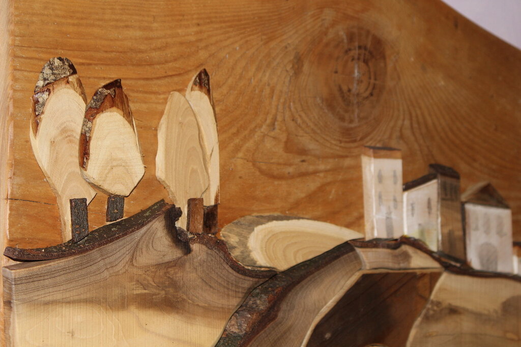 Quadro in legno paesaggio collinare - Per la casa e per te - Produz ...