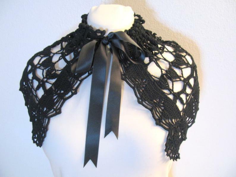 Colletto in pizzo - colletto uncinetto in cotone 100% - Mantellina ...