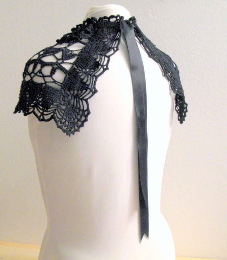 Colletto in pizzo - colletto uncinetto in cotone 100% - Mantellina ...