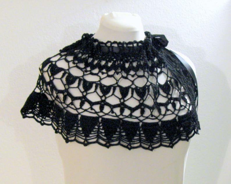 Colletto in pizzo - colletto uncinetto in cotone 100% - Mantellina ...