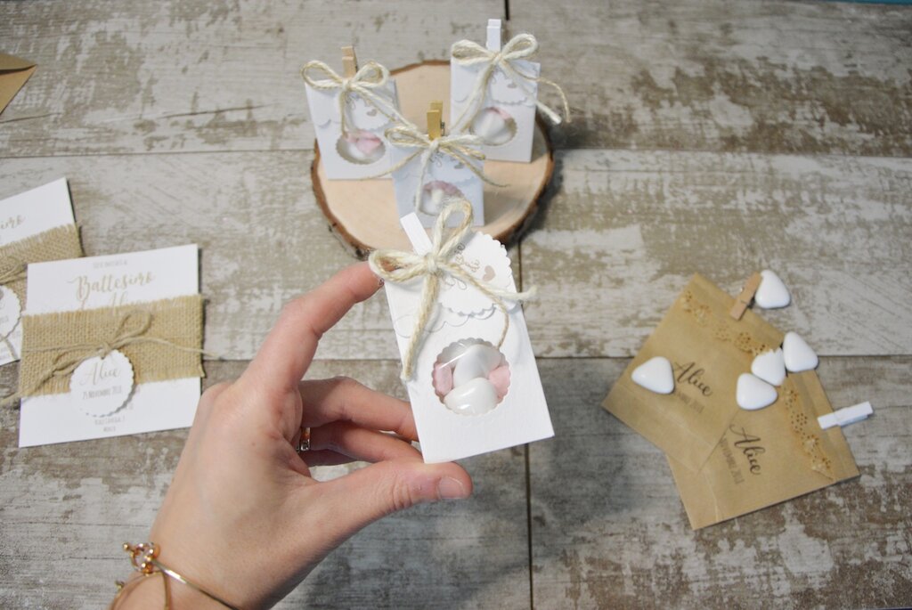Scatola segnaposto,porta-confetti,bomboniera,cartoncino kraft, con ...