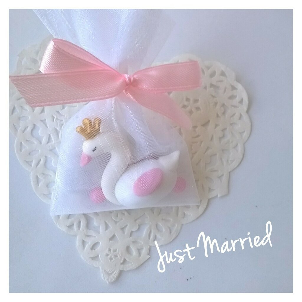 Cigno con corona, confetti decorati, nascita - Feste - Bomboniere ...