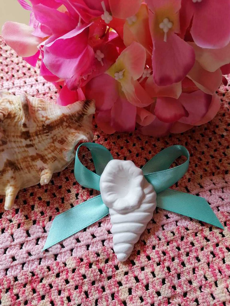 Segnaposto cornucopia marina in gesso ceramico - Feste - Bombonier ...