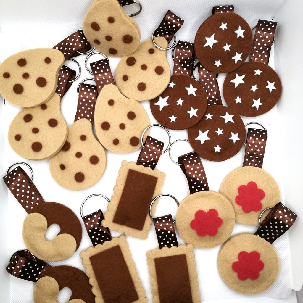 Portachiavi biscotto classico con cioccolato oro ciock morbido in ...