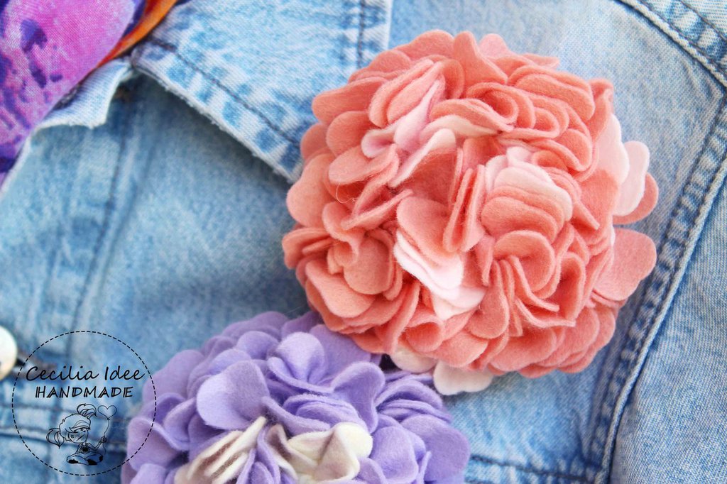 Spilla con ortensia - Donna - Accessori - di Cecilia Idee Handmade ...