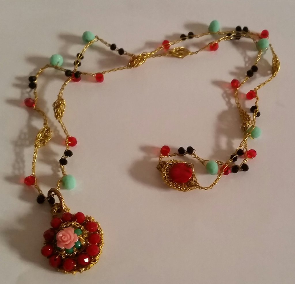 Collana gioiello tessile - Gioielli - Collane - di l uncinetto di anna ...