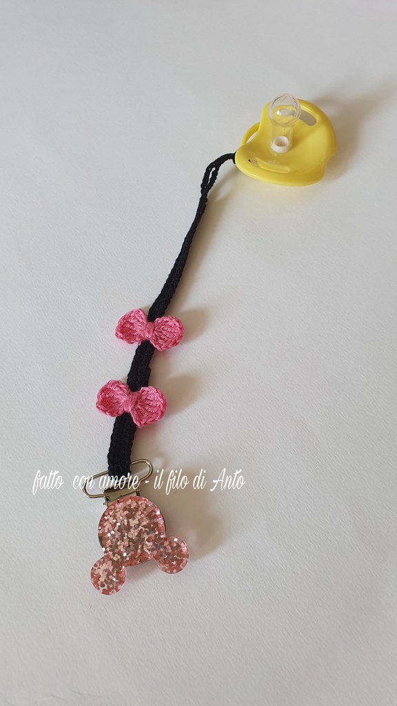 Catenella porta ciuccio Minnie - Bambini - Accessori bebè - di Fatt ...