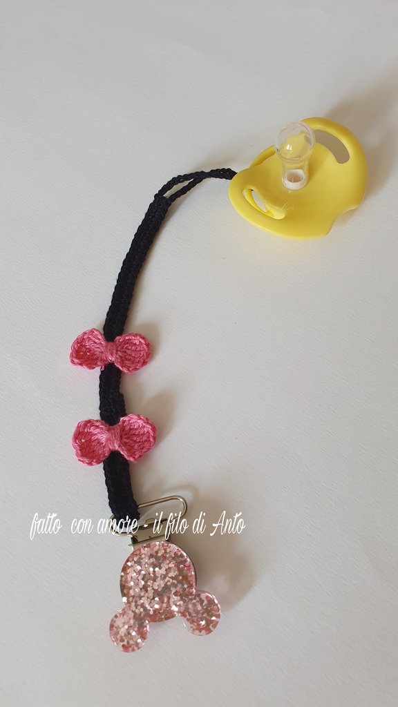 Catenella porta ciuccio Minnie - Bambini - Accessori bebè - di Fatt ...