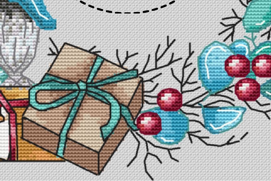 CROSS STITCH PATTERN CHRISTMAS-schema a punto croce GNOMO azzurro -... | su MissHobby