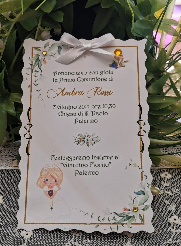 Invito Prima Comunione bimba bionda - Feste - Biglietti e inviti ...
