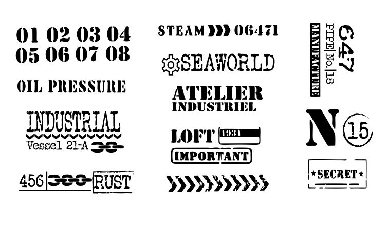 Set di scritte adesive in stile industrial - Per la casa e per te ...