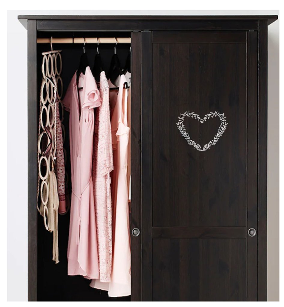 Adesivo ghirlanda foglie-cuore per armadio ikea hemnes e altri mobi ...