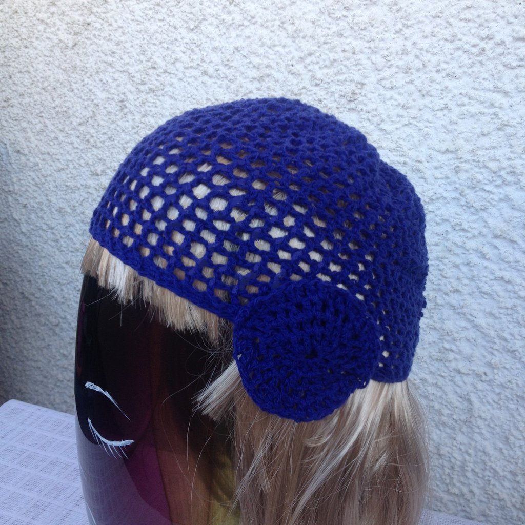 Cappellino stile Retro a rete con fiore pattern uncinetto - Donna ...