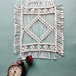 Tappetino in Macramé, tovaglietta o centrino fatto a mano "Design p ...