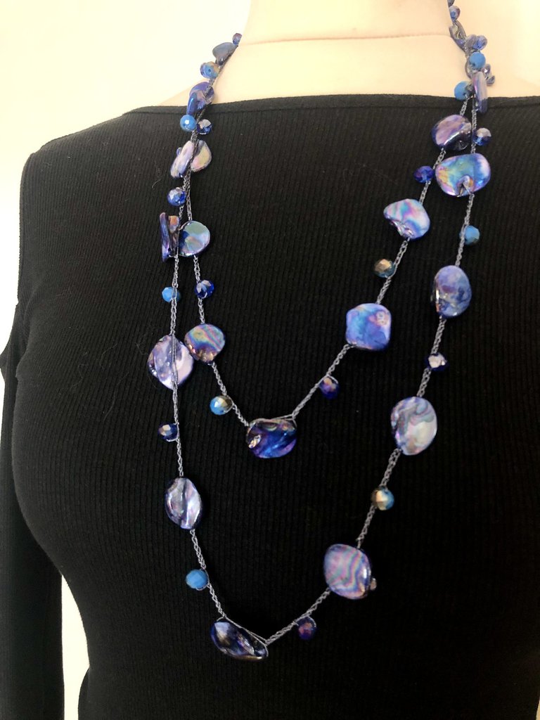 Collana gioiello all'uncinetto - Gioielli - Collane - di Lucyfashion ...