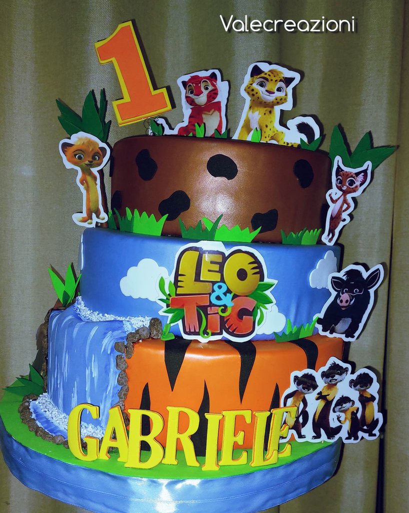 Torta scenografica tema "Leo e Tig" - Feste - Decorazioni - di Vale ...