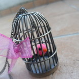 collana gabbietta con canarino rosa - Gioielli - Collane - di franc ...