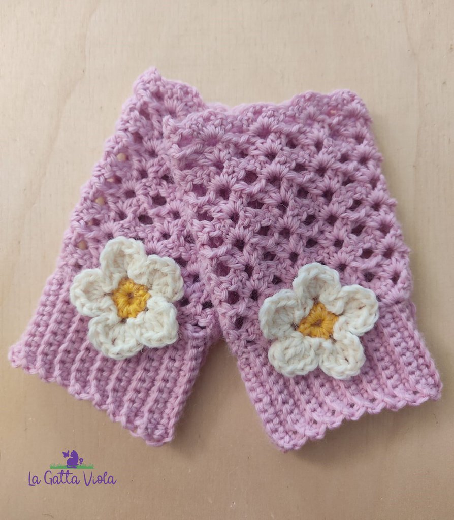 Guanti senza dita lana rosa - Donna - Abbigliamento - di La Gatta V ...