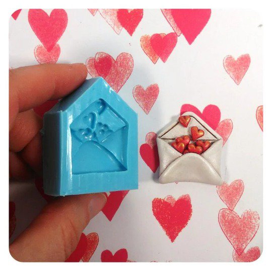 Stampo silicone busta con cuori, stampo battesimo, stampo matrimoni ...