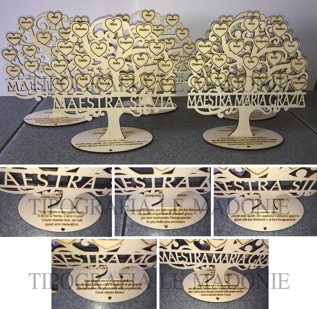 Albero della vita "MAESTRA" in legno personalizzato - Feste - Idee ...