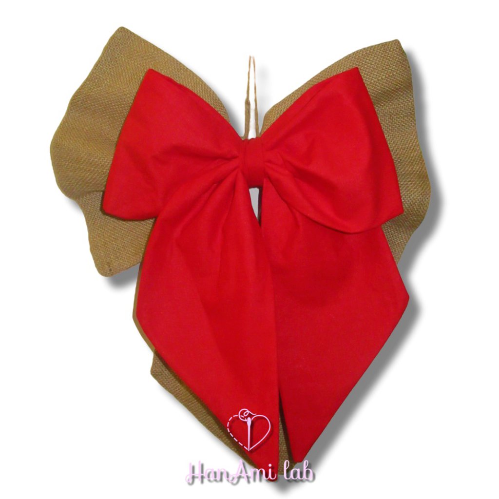 Fiocco rustico rosso e Juta - Feste - Natale - di Han Ami Lab | su ...