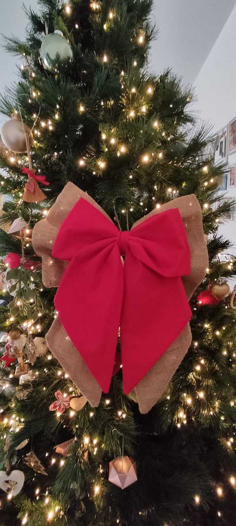 Fiocco rustico rosso e Juta - Feste - Natale - di Han Ami Lab | su ...