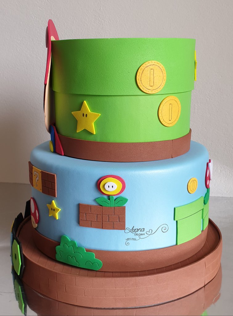 Torta Super Mario - Feste - Decorazioni - di Luana creazioni | su MissHobby