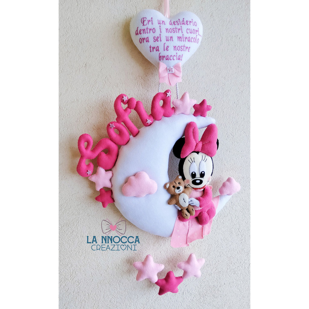 Fiocco nascita Minnie con orsacchiotto - Bambini - Nascita - di La ...